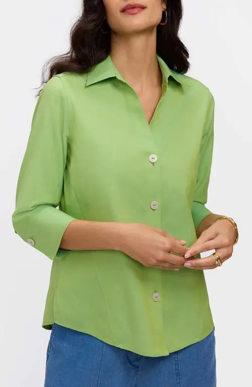 Foxcroft Paityn Non-iron Cotton Shirt - Mojito Green