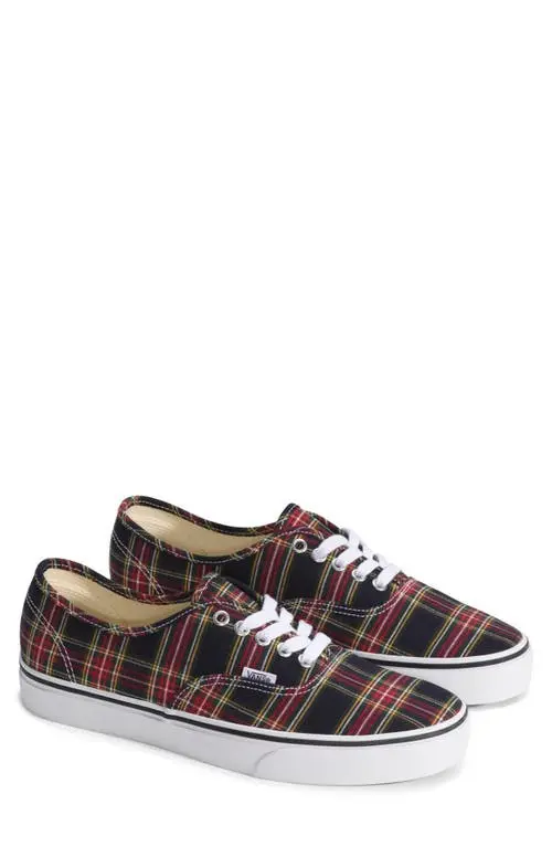 VANS Authentic Lace-up Sneakers - Plaid Navy