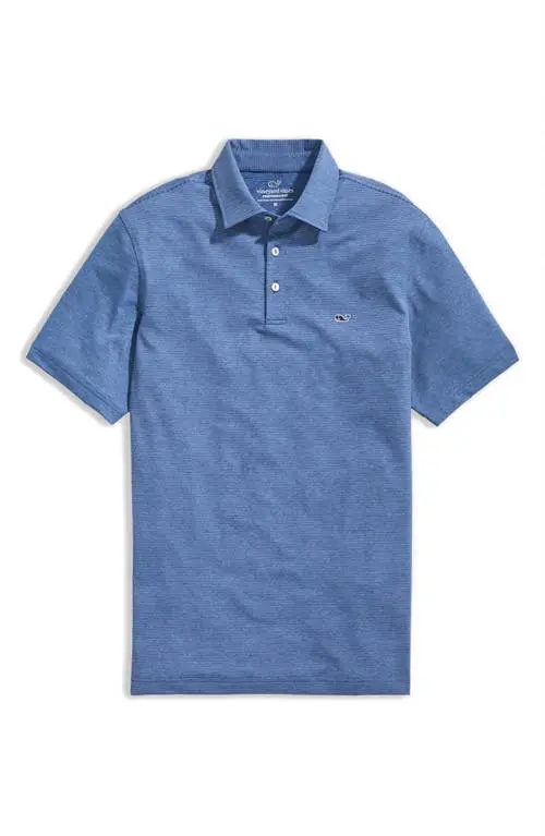 Vineyard Vines St. Jean Stripe Sankaty Performance Polo - Blue Depth Tejeda