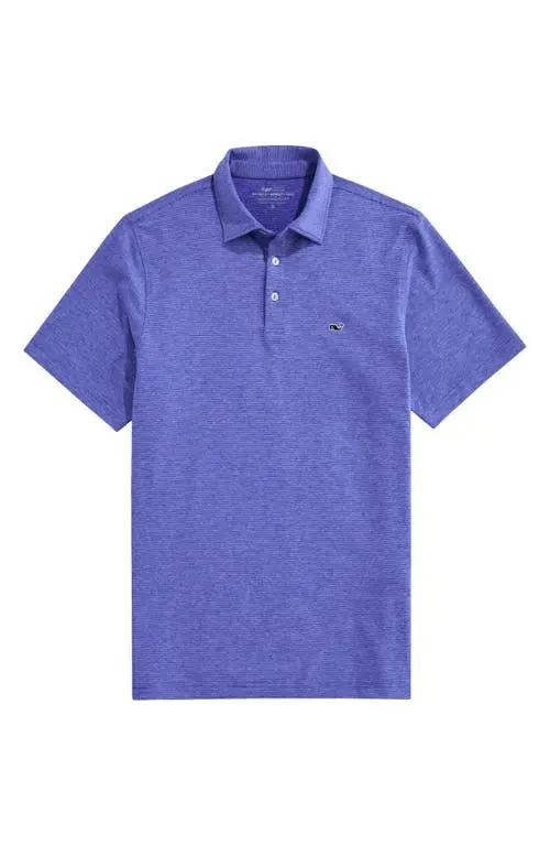 Vineyard Vines Jean Stripe Sankaty Performance Polo - Dazzling Blue/white