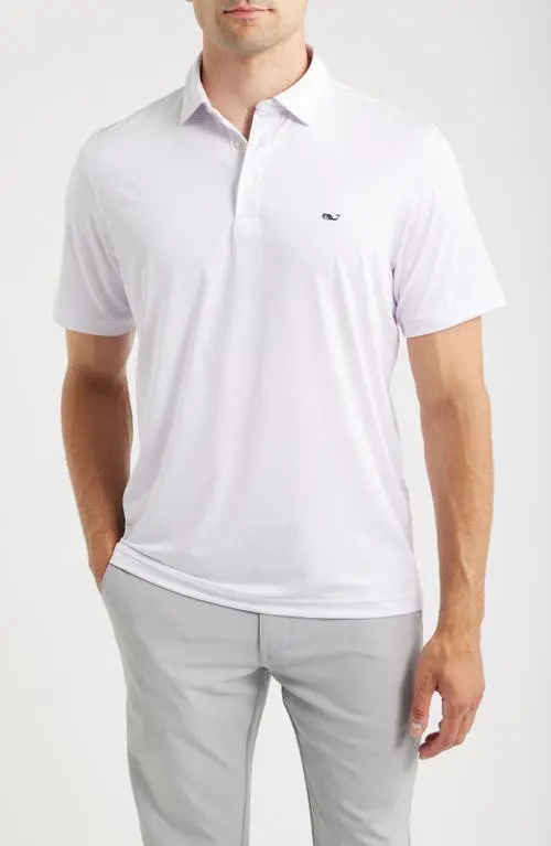 Vineyard Vines St. Jean Stripe Sankaty Performance Polo - White