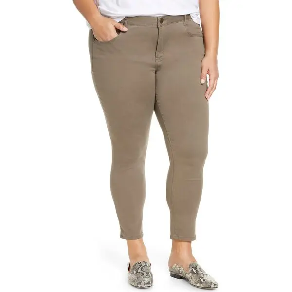 Wit & Wisdom High Waist Ankle Skinny Pants - Brindle Olive