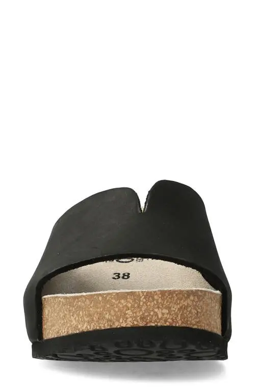 Mephisto Lisane Wedge Slide Sandal - Black