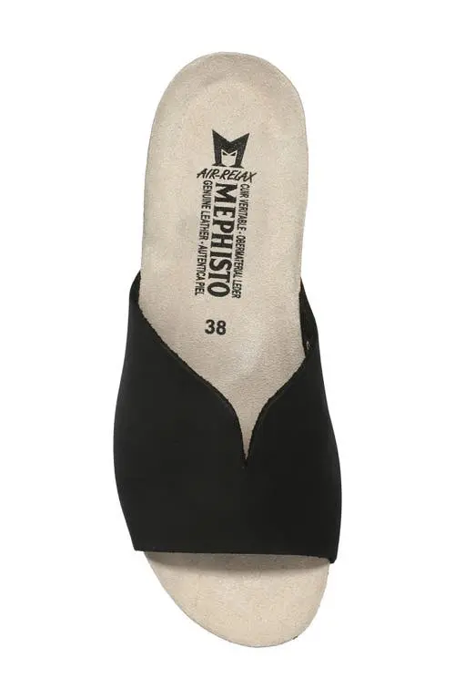 Mephisto Lisane Wedge Slide Sandal - Black