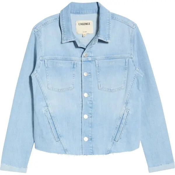 L'Agence Janelle Raw Cut Slim Denim Jacket - Bayridge