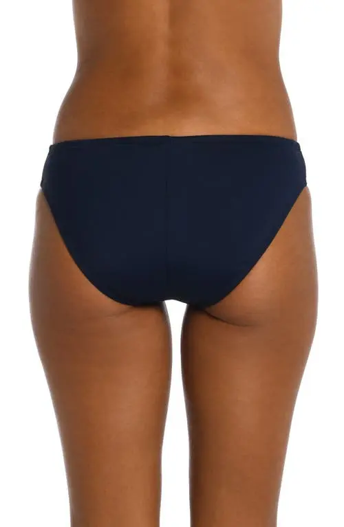 La Blanca Solid Hipster Bikini Bottoms - Indigo