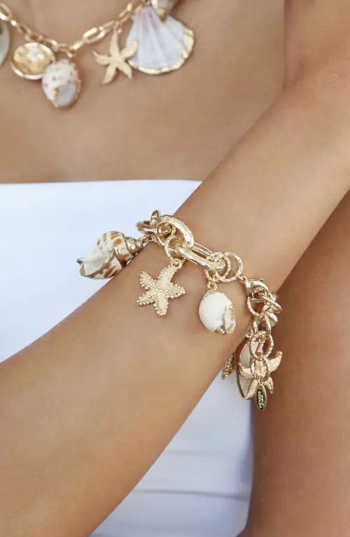 Ettika 18-karat Plate Shell Charm Bracelet