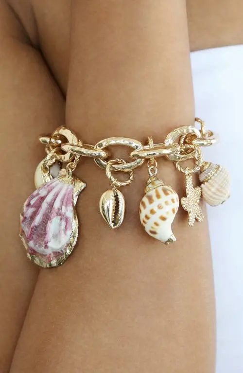 Ettika 18-karat Plate Shell Charm Bracelet