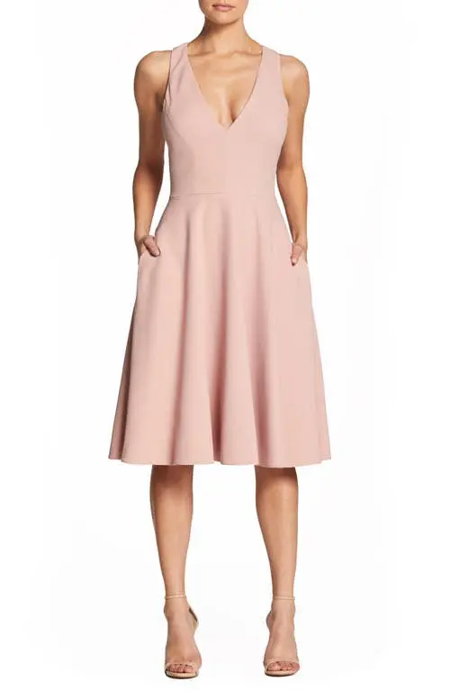 Dress The Population Catalina Fit & Flare Cocktail Dress - Blush