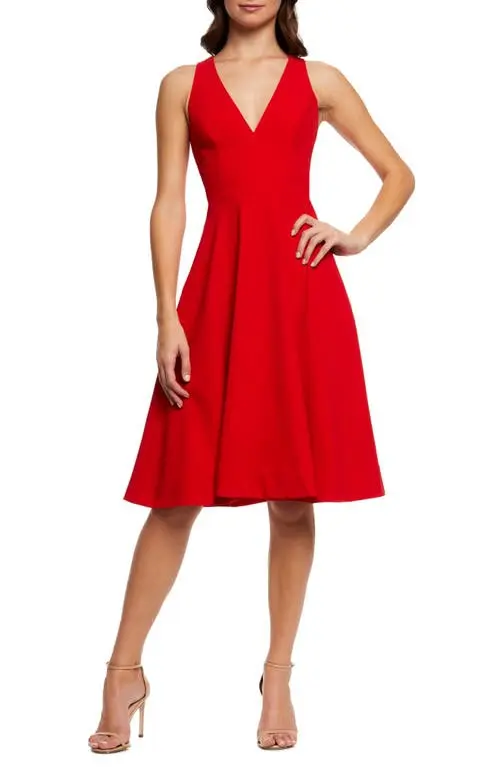 Dress The Population Catalina Fit & Flare Cocktail Dress - Rouge