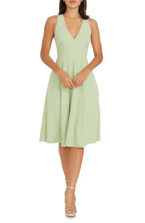 Dress The Population Catalina Fit & Flare Cocktail Dress - Sage