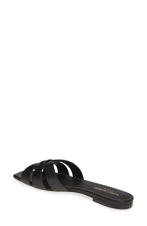 Saint Laurent Tribute Nu Pieds Slide Sandal - 1000-nero