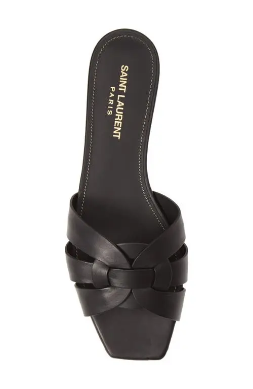 Saint Laurent Tribute Nu Pieds Slide Sandal - 1000-nero