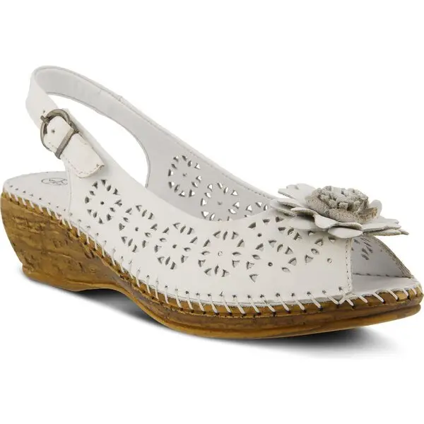 SPRING STEP SHOES Belford Slingback Sandal - White Leather