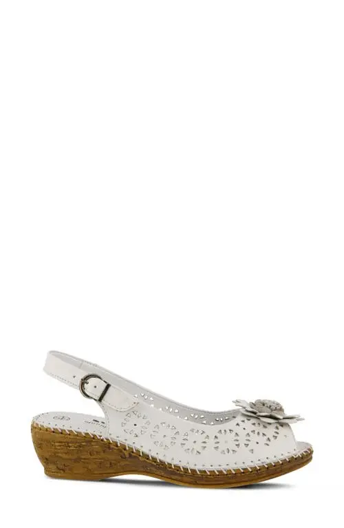 SPRING STEP SHOES Belford Slingback Sandal - White Leather