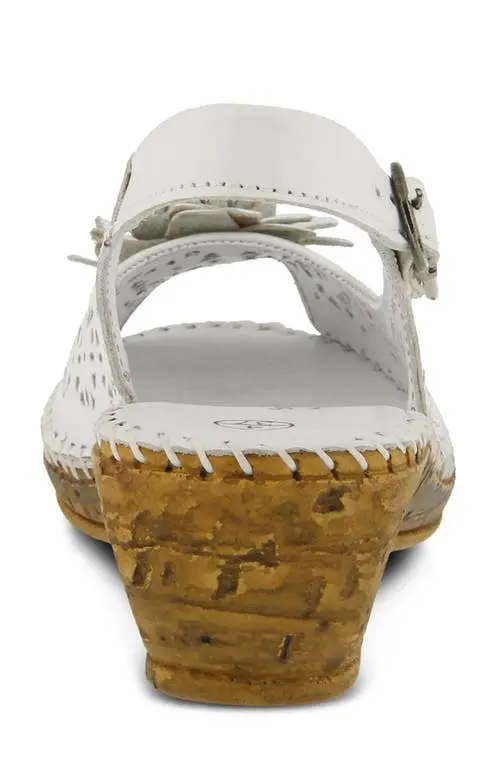 SPRING STEP SHOES Belford Slingback Sandal - White Leather