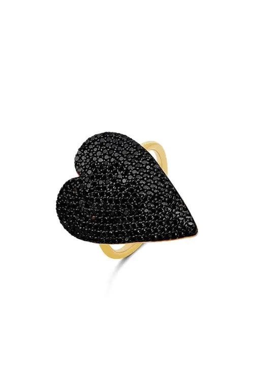 SHYMI Mon Amor Heart Ring - Black