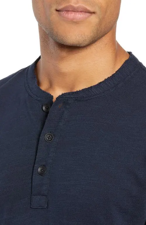 Rag & Bone Classic Short Sleeve Flame Henley - Deep Navy