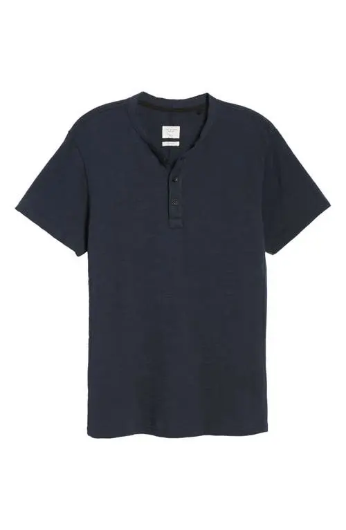 Rag & Bone Classic Short Sleeve Flame Henley - Deep Navy