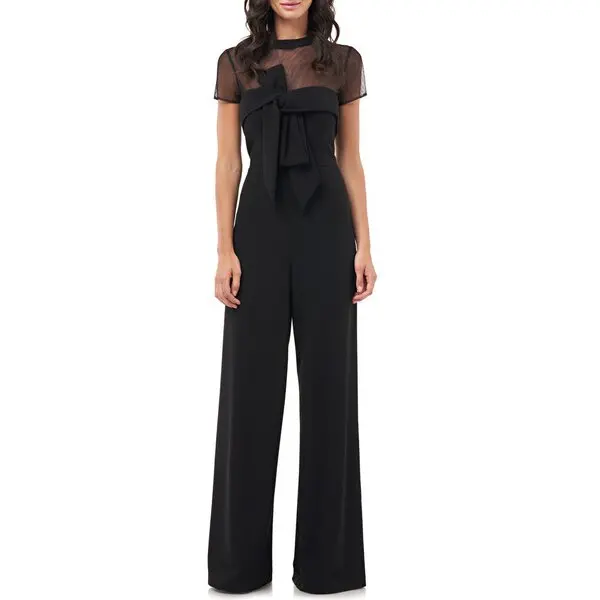 Js Collections Stretch Crepe Jumpsuit - Black