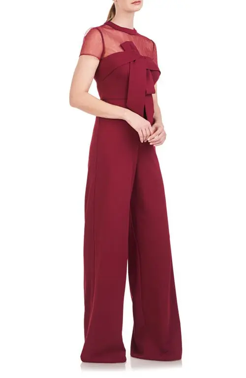Js Collections Stretch Crepe Jumpsuit - Deep Red
