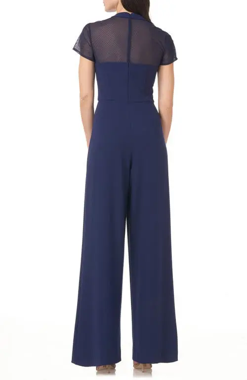 Js Collections Stretch Crepe Jumpsuit - Navy