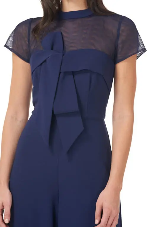 Js Collections Stretch Crepe Jumpsuit - Navy