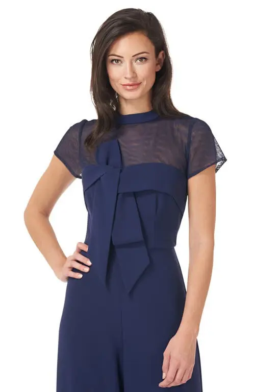 Js Collections Stretch Crepe Jumpsuit - Navy