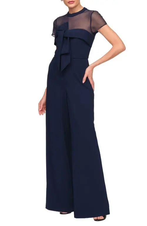 Js Collections Stretch Crepe Jumpsuit - Navy