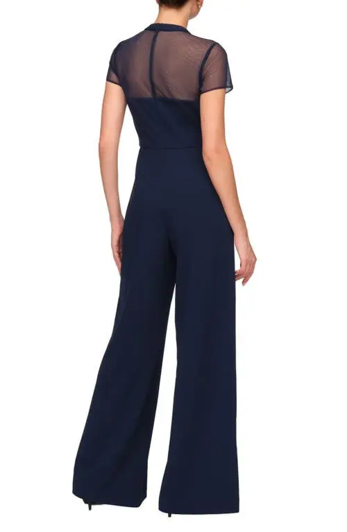 Js Collections Stretch Crepe Jumpsuit - Navy