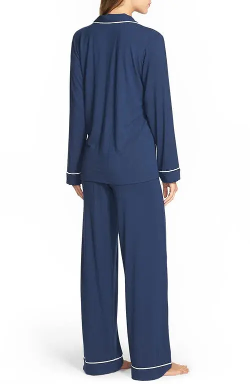 Eberjey Gisele Long Pajamas - Navy/ivory