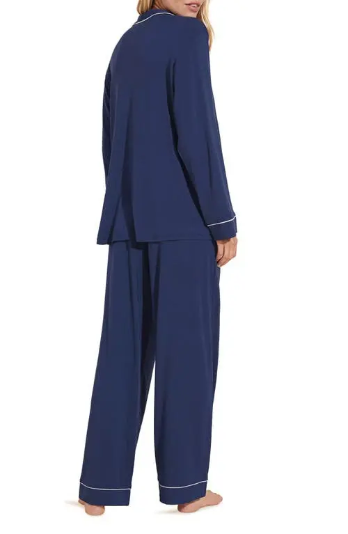 Eberjey Gisele Long Pajamas - Navy/ivory