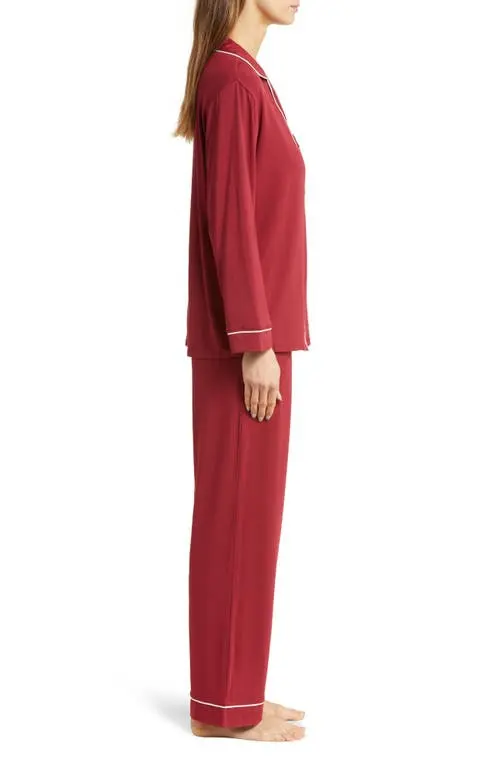 Eberjey Gisele Long Pajamas - Sangria/ivory