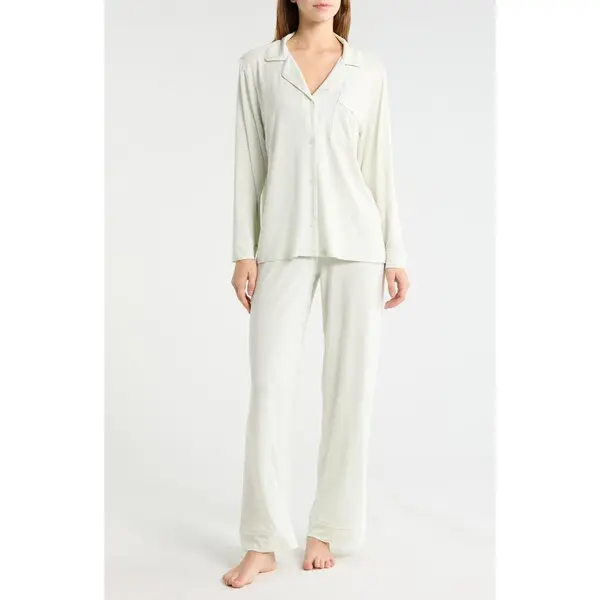 Eberjey Gisele Long Pajamas - Seafoam/ivory