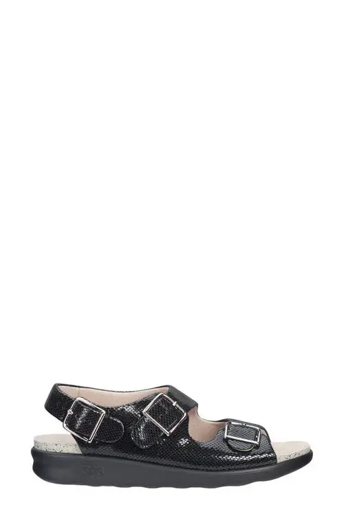 SAS Relaxed Slingback Sandal - Black Snake