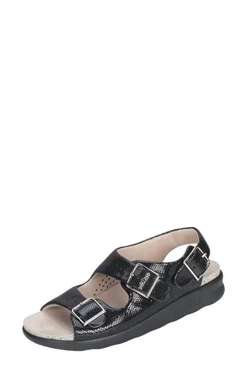 SAS Relaxed Slingback Sandal - Black Snake