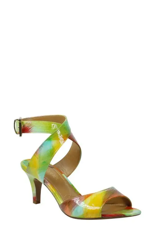 J. Reneé Soncino Ankle Strap Sandal - Bright Multi Print Leather
