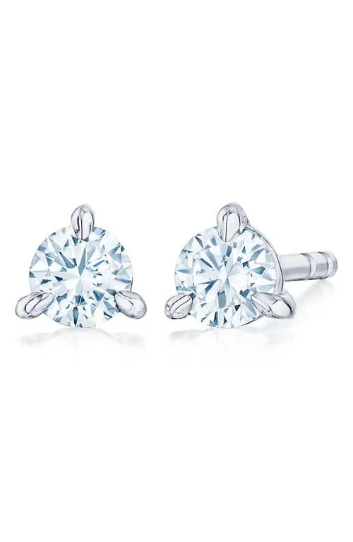 Kwiat Round Brilliant Cut Diamond Stud Earrings - Platinum
