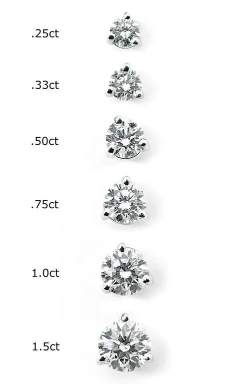 Kwiat Round Brilliant Cut Diamond Stud Earrings - White 1.0 Ctw