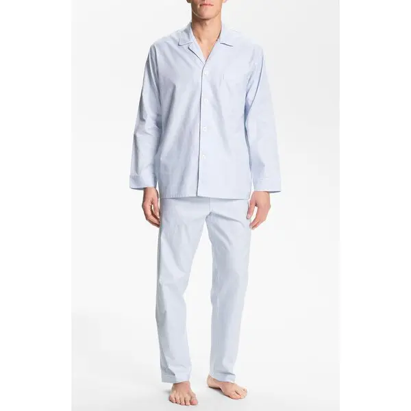 Majestic International Herringbone Cotton Pajamas - Surf