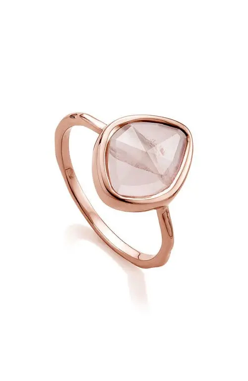 Monica Vinader Siren Small Nugget Stacking Ring - Rose Gold/rose Quartz