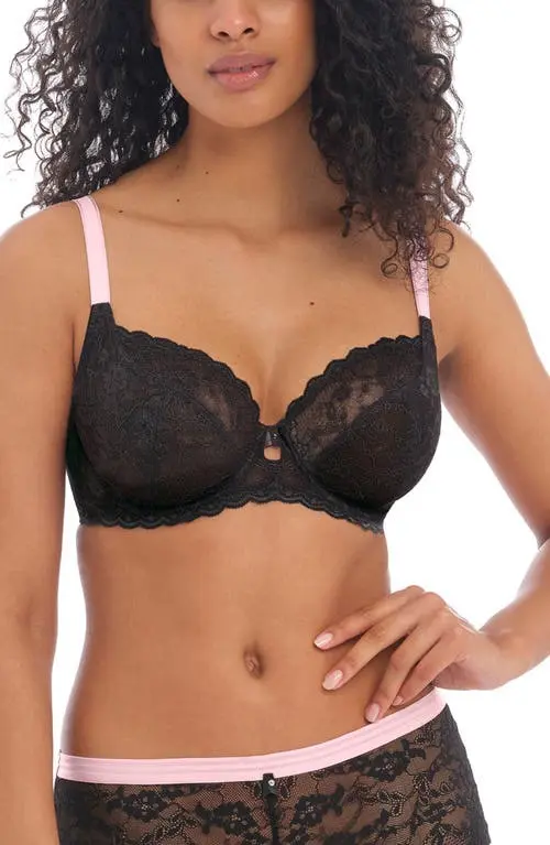 Freya Offbeat Underwire Plunge Bra - Black