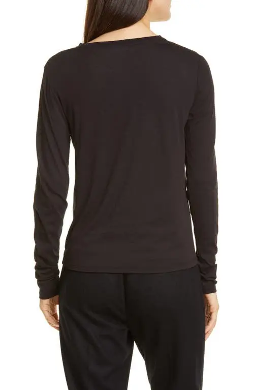 Vince Essential Long Sleeve Crewneck Tee - Black