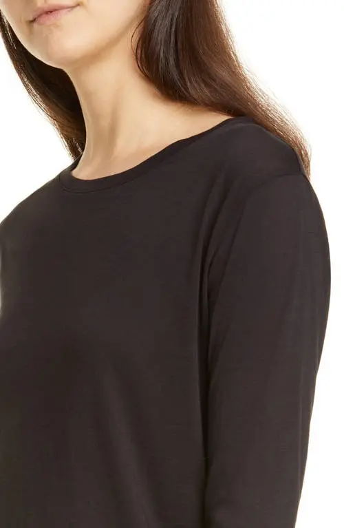 Vince Essential Long Sleeve Crewneck Tee - Black