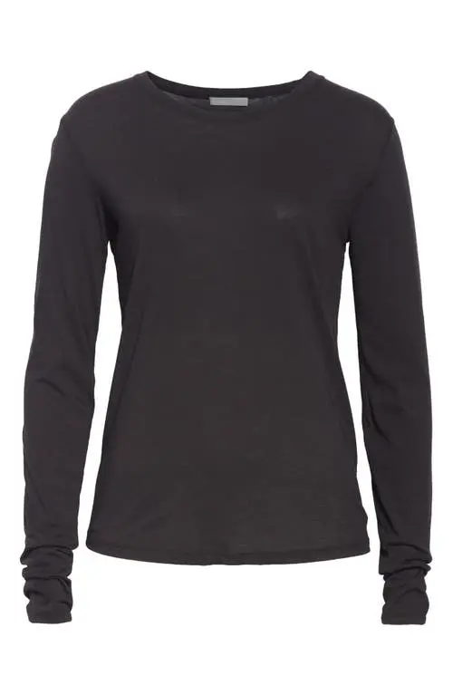 Vince Essential Long Sleeve Crewneck Tee - Black