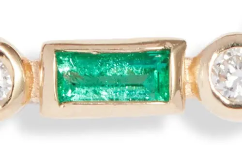 Anzie Cléo Emerald & Diamond Bar Pendant Necklace