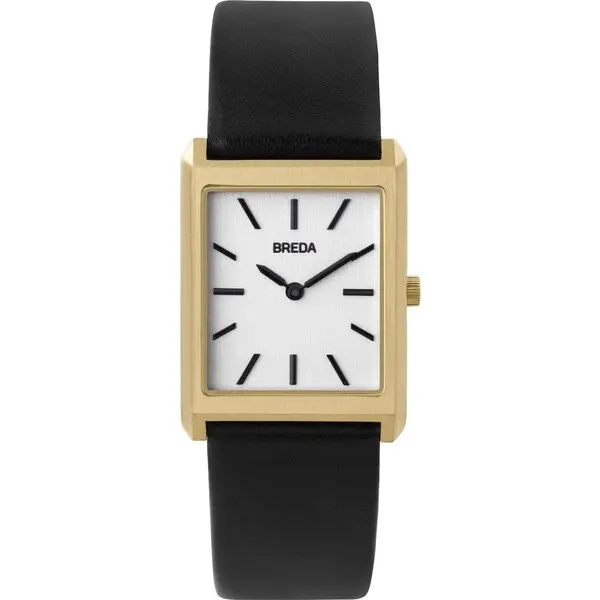 BREDA Virgil Leather Strap Watch - Gold/black/ivory