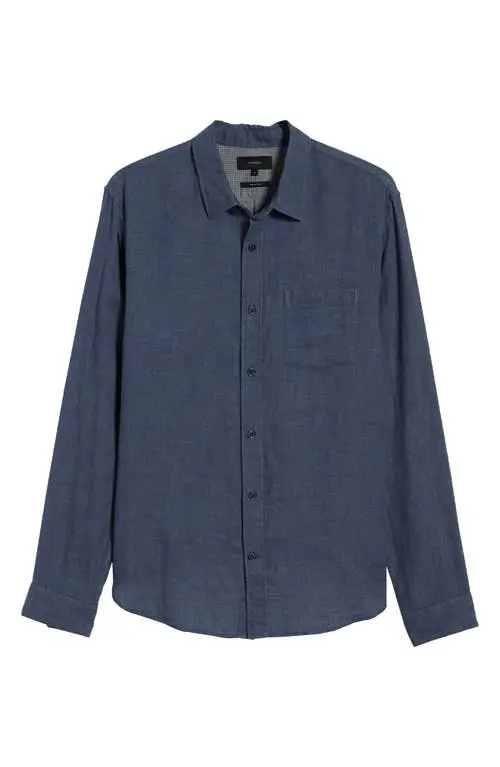 Vince Regular Fit Double Face Button-up Shirt - Chambray