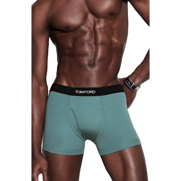 TOM FORD Cotton Stretch Jersey Boxer Briefs - Teal