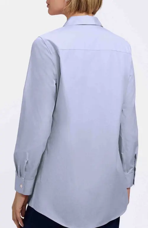 Foxcroft Cici Non-iron Tunic Blouse - Blue Wave